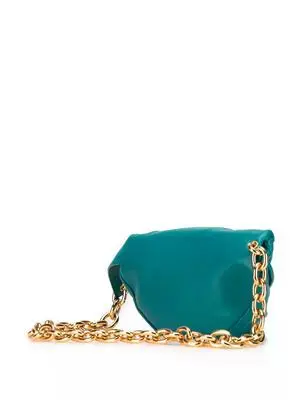 Bottega Veneta Lambskin Chain Pouch Belt Bag - Blue