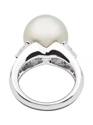 Mikimoto Platinum Pearl And Diamond Ring