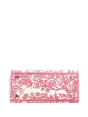 Dior Toile De Jouy Lady D-lite Embroidered Canvas Tote Bag - Pink