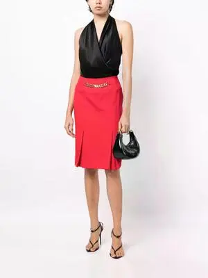 Celine 1990-2000s Chain-detailed Midi Skirt