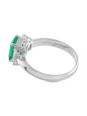 LB EXCLUSIVE Platinum, Diamond, And Emerald Ring