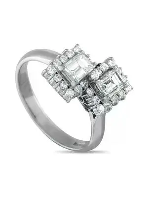 LB EXCLUSIVE Platinum Diamond Toi Et Moi Ring - Silver