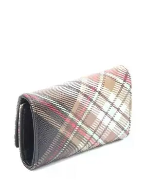 VIVIENNE WESTWOOD Orb-embellished Plaid Key Case