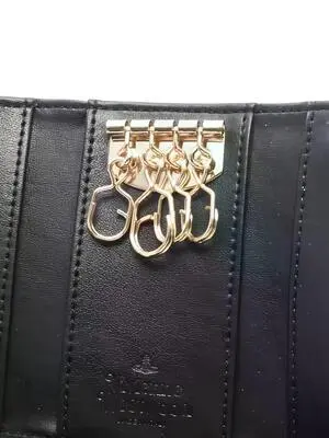 VIVIENNE WESTWOOD Orb-embellished Plaid Key Case