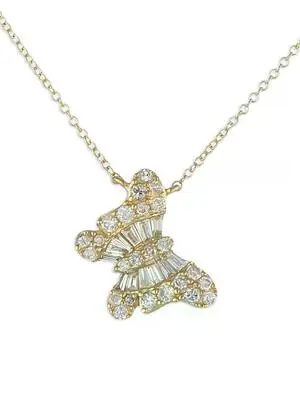 LB EXCLUSIVE 14k Yellow Diamond Butterfly Necklace - Gold