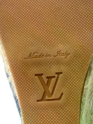 LOUIS VUITTON Starboard Line Denim Wedge Sandals