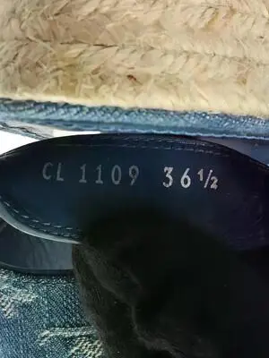 LOUIS VUITTON Starboard Line Denim Wedge Sandals