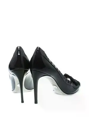 Dolce & Gabbana 100mm Patent Leather Bow Peep-toe Pumps