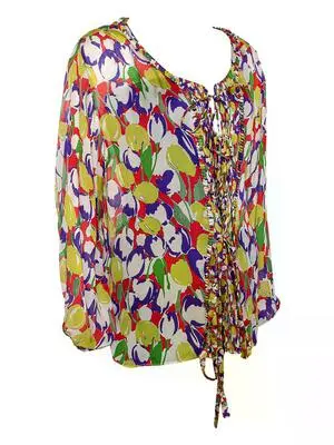 Roberto Cavalli Abstract-print Silk Blouse