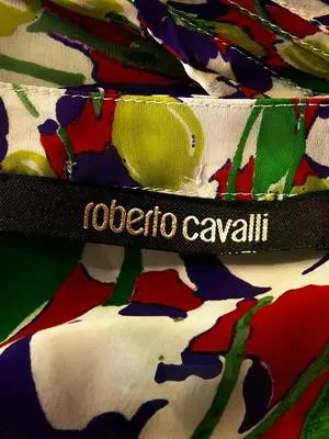 Roberto Cavalli Abstract-print Silk Blouse