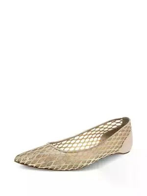 CHRISTIAN LOUBOUTIN Netted Pointed-toe Ballet Flats
