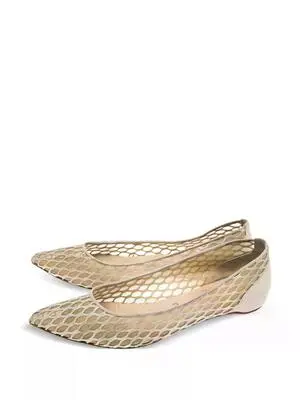CHRISTIAN LOUBOUTIN Netted Pointed-toe Ballet Flats