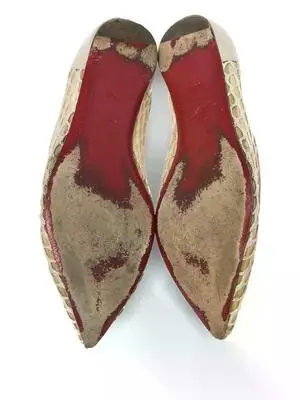 CHRISTIAN LOUBOUTIN Netted Pointed-toe Ballet Flats