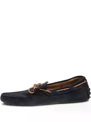 TOD'S Nubuck Leather Boat Shoes - Blue