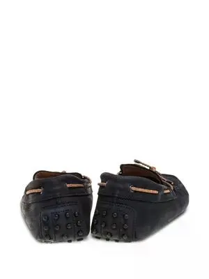 TOD'S Nubuck Leather Boat Shoes - Blue