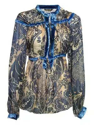 Roberto Cavalli Tie Detailed Blouses