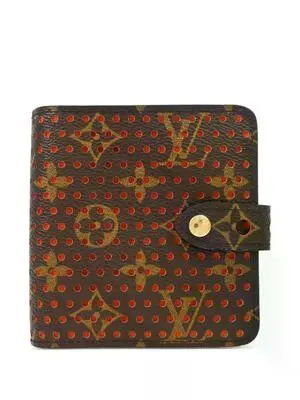 LOUIS VUITTON 2006 Monogram-perforated Compact Wallet - Brown