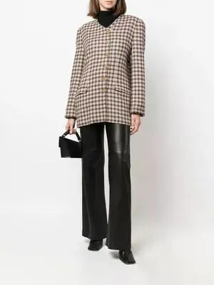 Giorgio Armani 1980s Houndstooth V-neck Blazer
