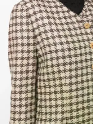 Giorgio Armani 1980s Houndstooth V-neck Blazer