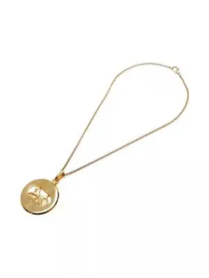 Celine 1990s Horse Carriage Pendant Necklace - Gold