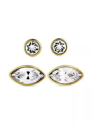 SWAROVSKI 14k Yellow Harley Earrings Set With Crystals - Gold