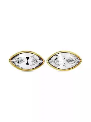SWAROVSKI 14k Yellow Harley Earrings Set With Crystals