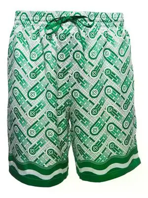 Casablanca Geometric Patterned Swim Shorts - Green