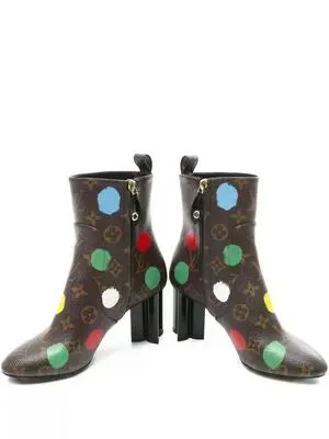 LOUIS VUITTON X Yayoi Kusama Monogram Polka-dot Ankle Boots