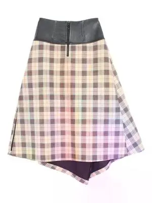 LOUIS VUITTON 2010s Checked Wool-blend Skirt