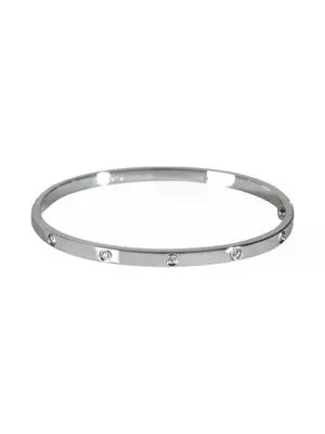 CARTIER 18k White Gold Love Diamond Bangle - Silver