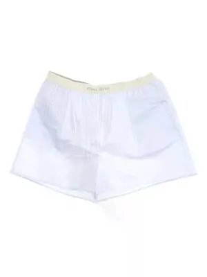 Miu Miu Striped Cotton Shorts
