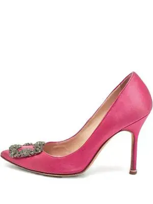 Manolo Blahnik 100mm Hangisi Satin Stiletto Pumps - Pink