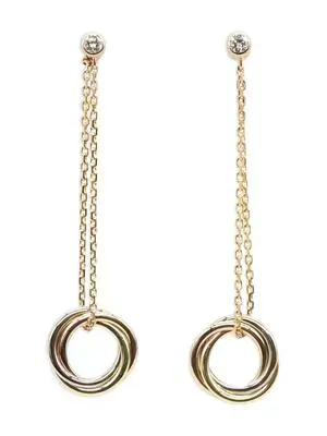 CARTIER 2010s 18k Yellow Trinity Circle Earrings - Gold