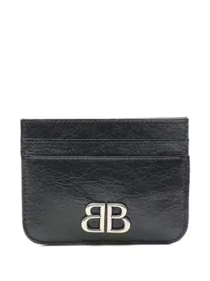 Balenciaga 2020s Monaco Leather Card Case - Black