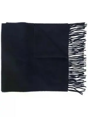 Saint Laurent Woven Fringed Scarf - Blue