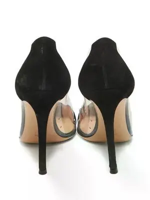 GIANVITO ROSSI 105mm Plexi Transparent-panel Stiletto Sandals - Black