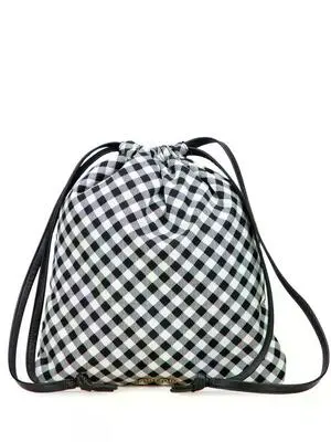Miu Miu Nylon Gingham Drawstring Pouch