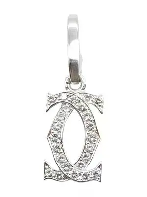 CARTIER 2010s 18k White Gold Charm Diamond Pendant - Silver