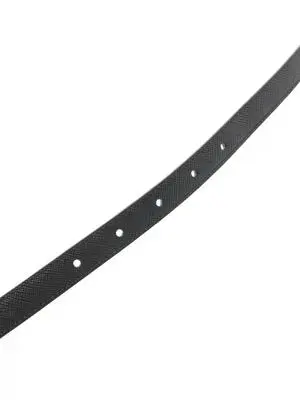 Prada Triangle-logo Leather Belt - Black