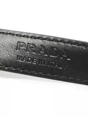 Prada Triangle-logo Leather Belt - Black
