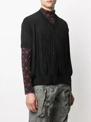 WALTER VAN BEIRENDONCK Fine Knit V-neck Top