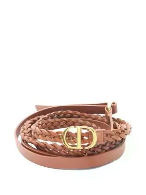 Dior 2000s Braided Leather Belt - Brown