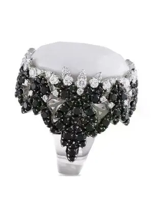 Pasquale Bruni 18k White Gold Diamond And Agate Ring