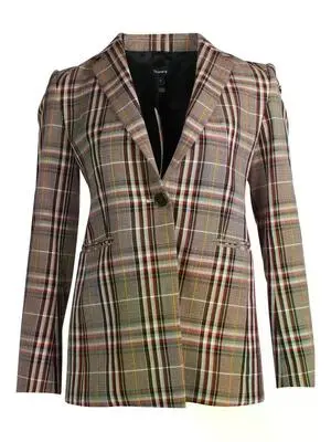 Theory Plaid Single-breasted Blazer
