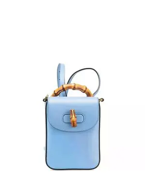 Gucci Mini Bamboo Top Handle Satchel - Blue