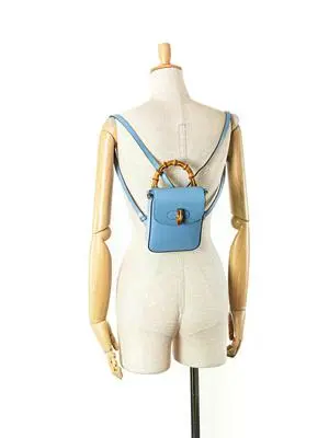 Gucci Mini Bamboo Top Handle Satchel - Blue