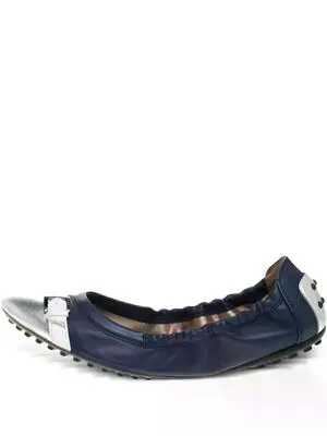 TOD'S Metallic-effect Toe Ballet Flats