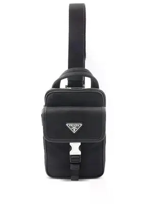 Prada Re-nylon And Saffiano Smartphone Crossbody Bag - Black