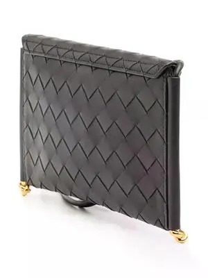 Bottega Veneta Calfskin Intrecciato Solstice Phone Pouch Crossbody Bag - Black