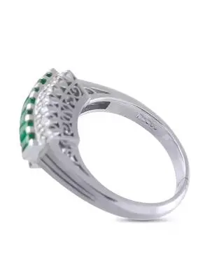 LB EXCLUSIVE Platinum, Diamond And Emerald Ring